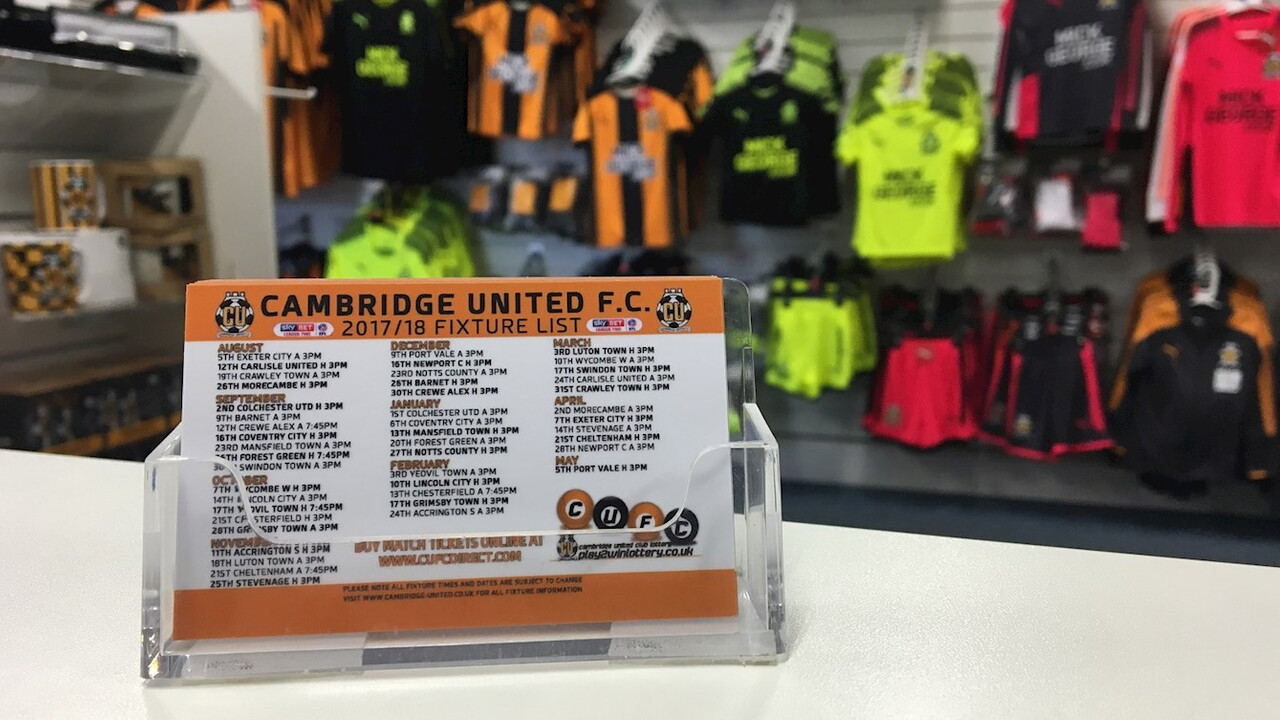 NEW FIXTURE CARDS IN-STORE NOW! | Cambridge United F.C.